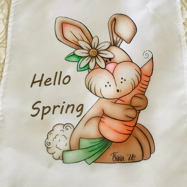 Hello Spring Bunny Rabbit - PNG Clipart Commercial Use Instant Digital ...