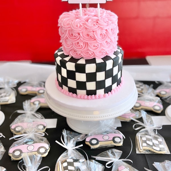 Racing Theme Cookie Favors, Car Theme Cookies for Birthday, Cute Race ...