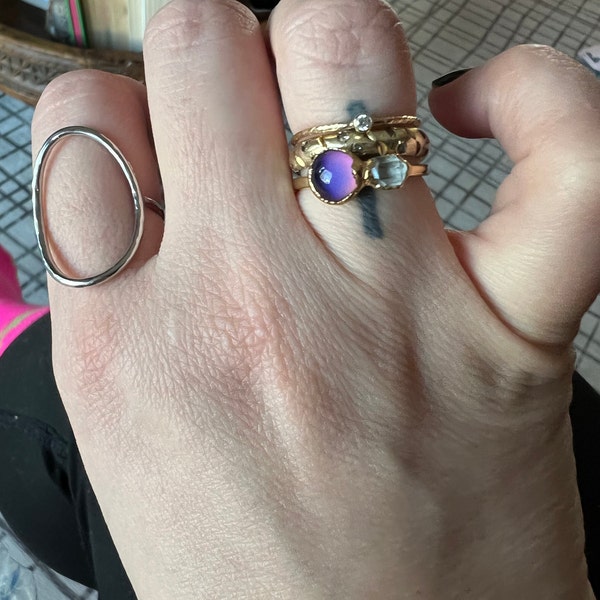 Mood Ring, Diamond Accent Ring, Best Friend Birthday Gift, Color ...