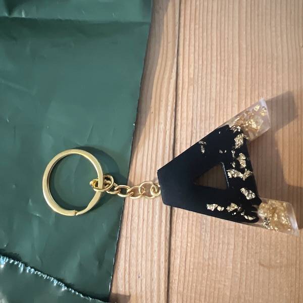 Letter Key Ring - Resin - Etsy