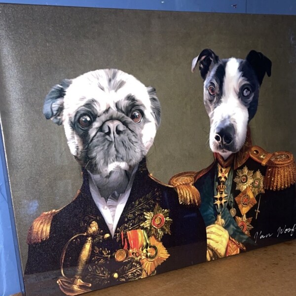 Royal Renaissance Two Pet Portrait From Photo, Custom Dog Painting Gift ...
