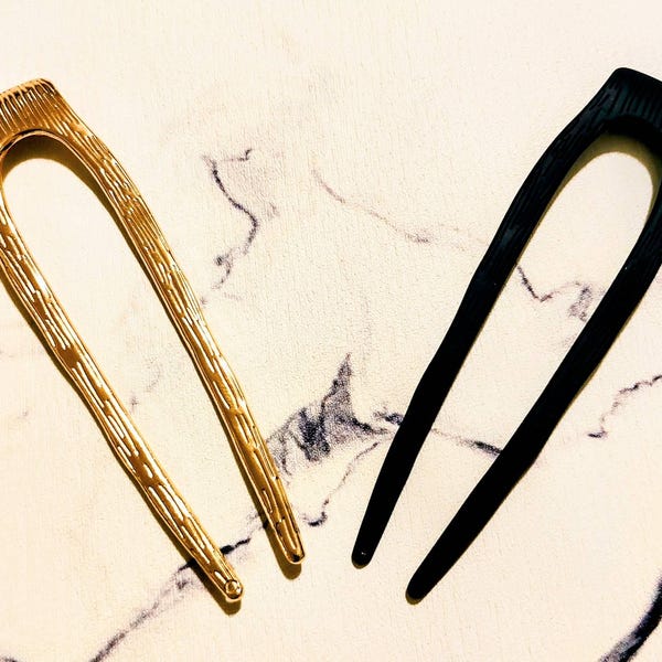 Wavy Hair Sticks, 7" Flat Hair Sticks, Vintage Style Chinese Hair ...