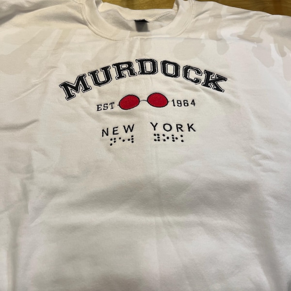 Daredevil Murdock Sweatshirt, Matt Murdock, Embroidered Crewneck ...