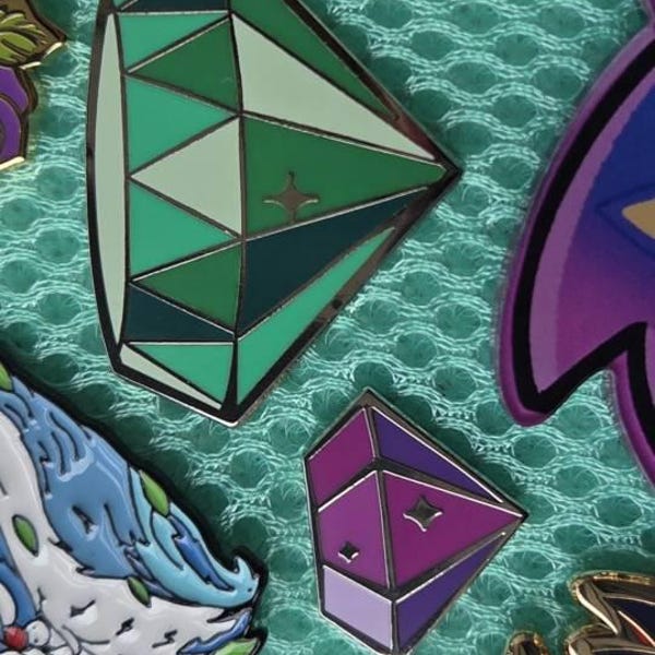Chaos Emerald Filler Enamel Pins - Silver Enamel & All 7 Different ...