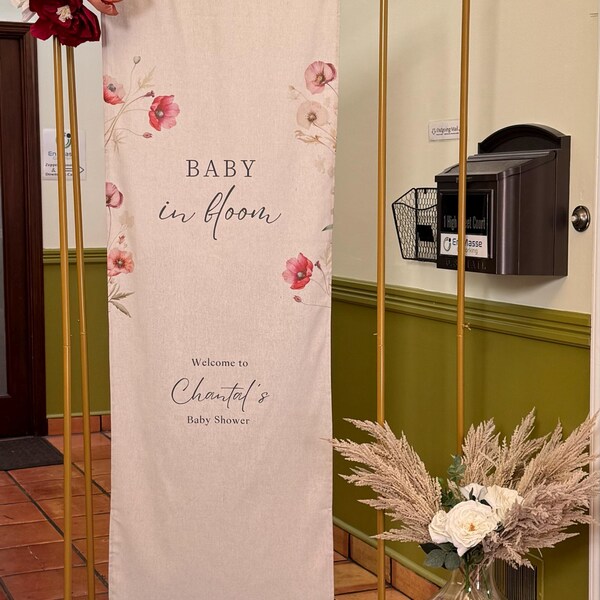 Baby Birthday Banner, Custom Linen Design, Fabric Sign, Party ...