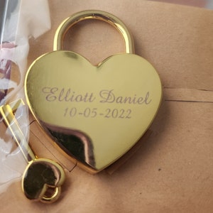 Engraved Heart Love Lock With Key Travel Bridge Love Locks for ...