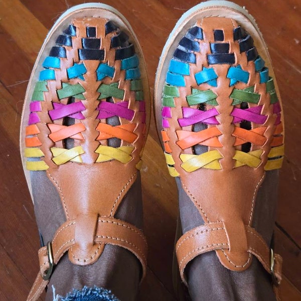 Multicolored Mexican Huaraches ~huarache Sandal ~ All Sizes Boho ...