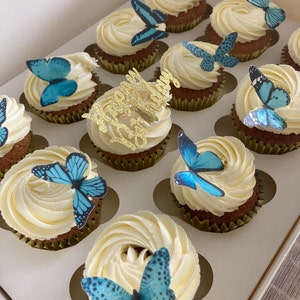 Cakeshop 12 X PRE-CUT Light Blue Butterfly Edible Cake Toppers BT067 - Etsy
