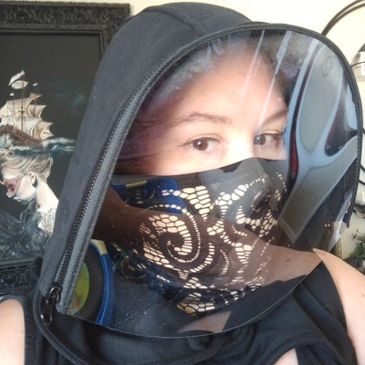 Hooded Face Shield, Face Mask Adults, Halloween Costume Women, Full ...