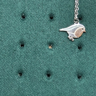 Robin Bird Pendant Necklace in Sterling Silver, Silver Animal Pendant ...
