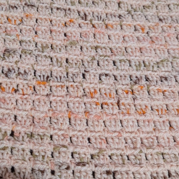 C2C Moss Stitch Crochet Pattern With Mini Bobble Border, Linen Stitch ...
