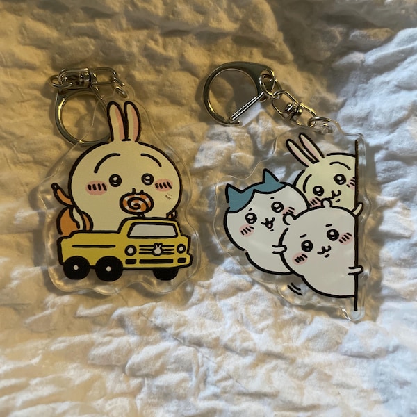 Chiikawa Acrylic Keychain, Chiikawa Double Side Keychain, Hachiware ...