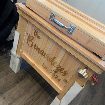 Refreshment Bar, Hostess Gift, Wood Ice Chest, Personalized Birthday ...