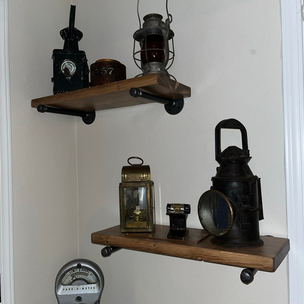 Beautiful Industrial Bar Shelving Shelf With Pipe and Wood, Color ...