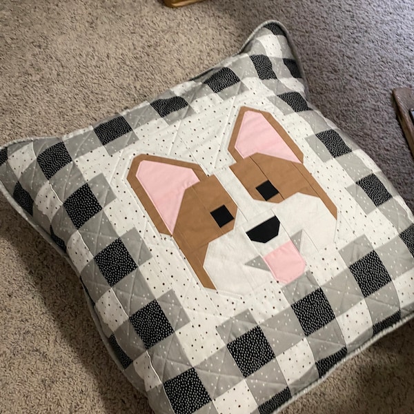 Corgi Quilt Block Pattern Dog Puppy PDF- Instructions for 6 Inch, 12 ...