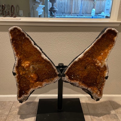 60 Tall Amethyst BUTTERFLY/ ANGEL WINGS Crystal Pair cathedral/ Geode ...