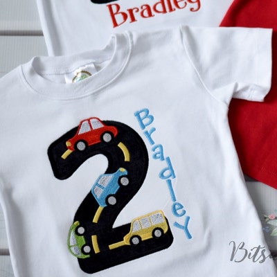 Road Number Two 2nd Birthday Applique Machine Embroidery Design Boy 2 ...