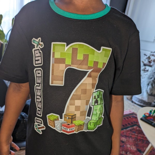 Minecraft Birthday Shirt - 7 - Etsy