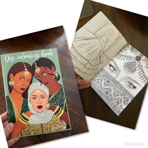COLOURING BOOK Desi South Asian Inspired (A5 Size) - Worldwide Shipping ...