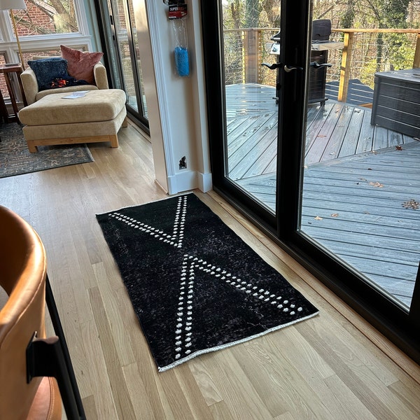 Decorative Runner Rug,9’0x2’6feet,runner Rug,273x80cm,nomadic Rug,black ...