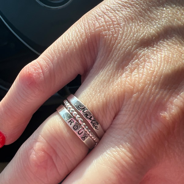 Script Name Ring, Sterling Silver Personalized Rings, Personalized ...