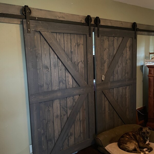 X Brace Barn Door Custom X Sliding Wooden Door Farmhouse Style Rustic ...