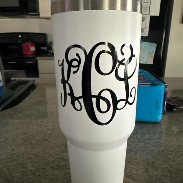 Monogram Vinyl Decal, Monogram Sticker - Personalized Monogram, Circle ...