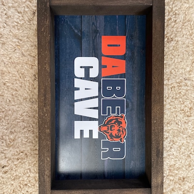 DA BEAR CAVE Sports Sign Chicago Bears Lover Sign Home Decor Da Bear ...