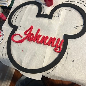 Backdrop Birthday Sign Wooden Name Sign Mickey Mouse Sign Name Nursery ...