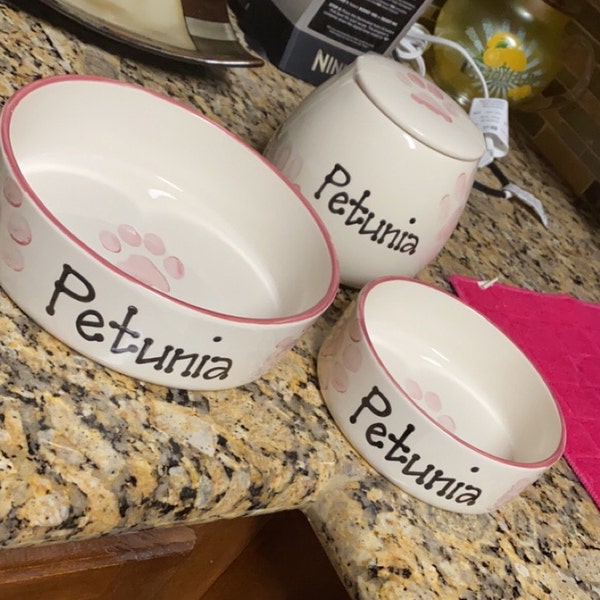 Small Dog Set, Personalised Dog Set, Dog Bowls, Cat Bowls, Dog Gift Set ...