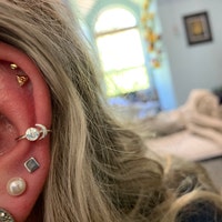 Moon Phases Conch Piercing Cartilage Earring Celestial Daith - Etsy