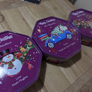 Personalised Chocolate Label Christmas Robin Design Fits - Etsy UK