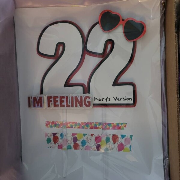 Feeling 22 Cake Topper Customizable Name - Etsy