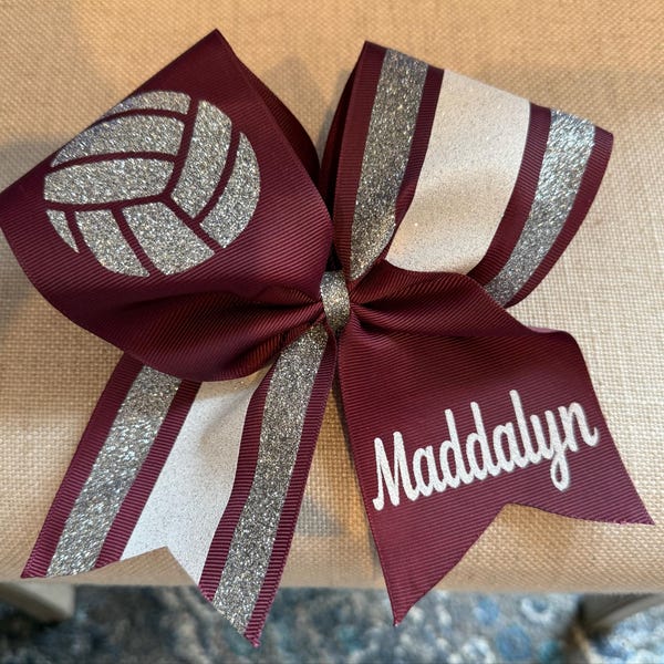 Custom Cheer Bow With Your Team Colors/ Spirit Cheer Bow With Stripes ...