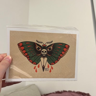 Death Head Moth Tattoo Flash Sheet Dagger Moth Tattoo Print - Etsy