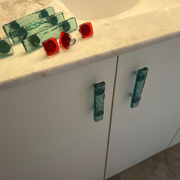 Sea Foam Wave Pulls, Glass Pulls, Beach Pulls, Kitchen Handles, Wave ...