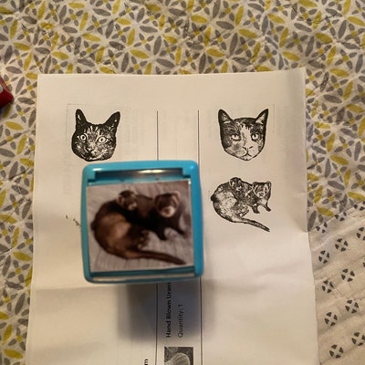 Custom Pet Stamp Self Inking-cat Dog Portrait Pre Inked Stamp ...