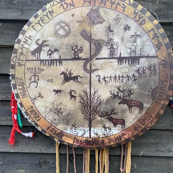 Handcrafted Traditional Shamanic Drum - Authentic Ritual Musical ...