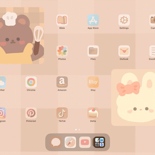 Cute Neutral Hand Drawn Ios & Android App Icons | Home Screen Set ...