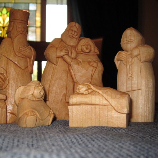 Hand Carved Wood Santa, Original Design, Made in the USA, Carved by ...