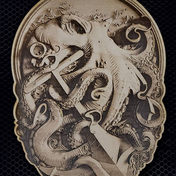 Digital Design File - Octopus - Glowforge - Laser Ready - Engrave - SVG ...