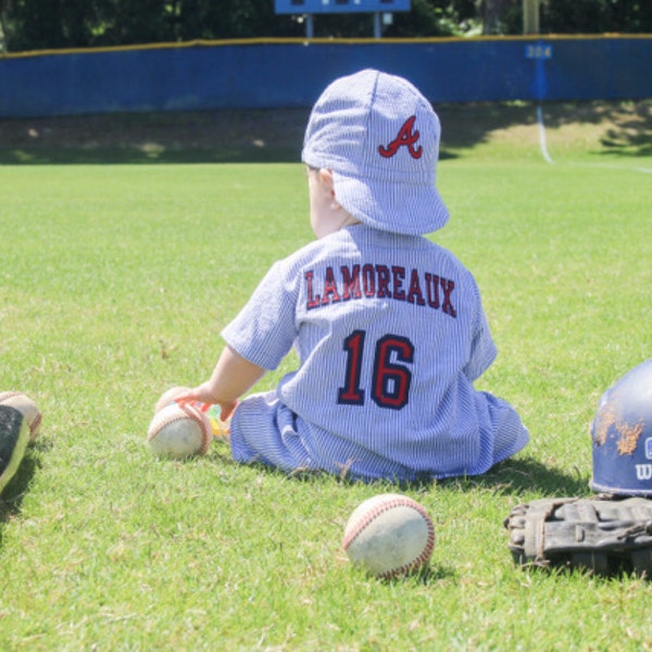 Baseball and Bat Seersucker Dress; Baseball Dress - Etsy