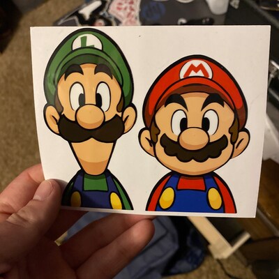Mario and Luigi Peeker Stickers Decals for Car, Laptop, Phone, Console ...