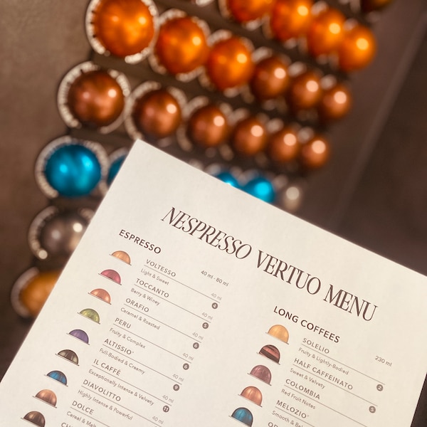 Nespresso VERTUO Capsule Menu • Coffee List • Digital Download File - Etsy