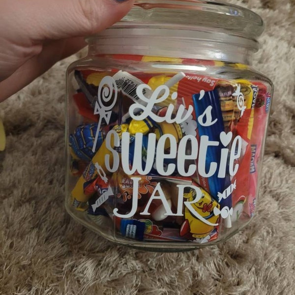 Personalised Sticker/label/decal for Sweet Jar... Add Your Own Name ...