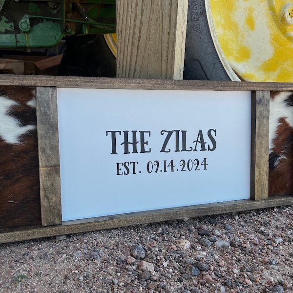 Branding Sign Genuine Cowhide Western Wedding - Etsy