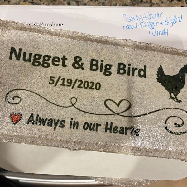 Chicken Memorial Stone - Personalized Pet Memorial Gift - Pet Loss ...