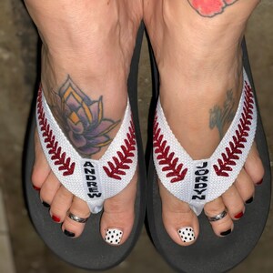 Baseball/softball Flip Flops, Baseball, Baseball Sandals,baseball Mom ...