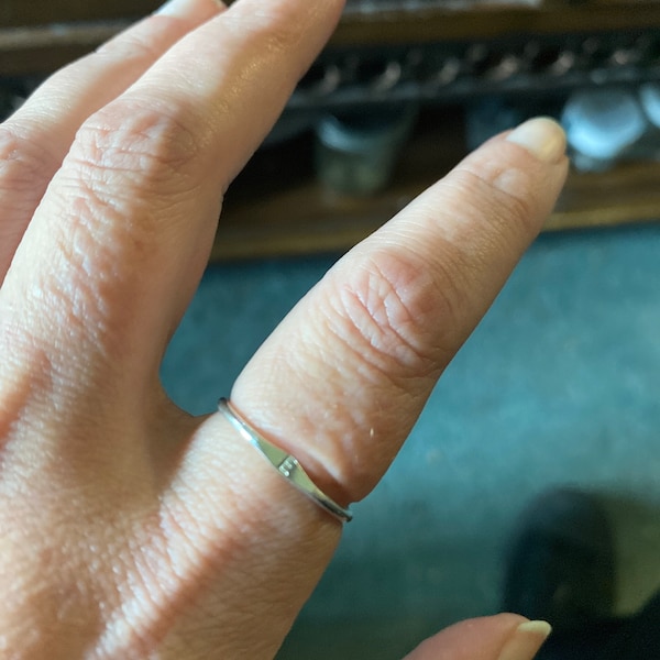 Tiny Initial Ring, Gold Fill or Sterling Silver, Personalizable Letter Ring by Lumin Jewelry ...