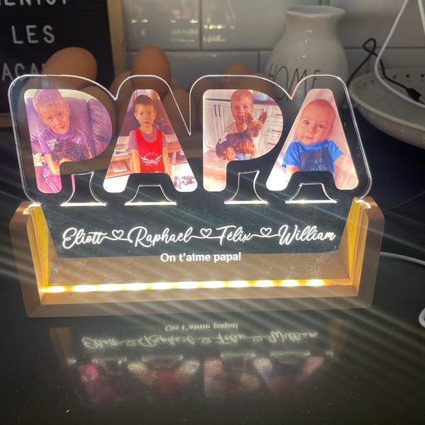 Custom Desk Name Plate With Wooden Base - Lighted Name Sign, Office ...